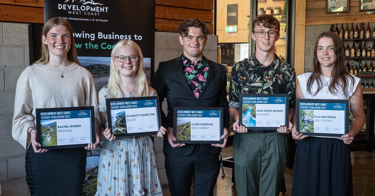 Development West Coast Tertiary Scholarships awarded | West Coast NZ